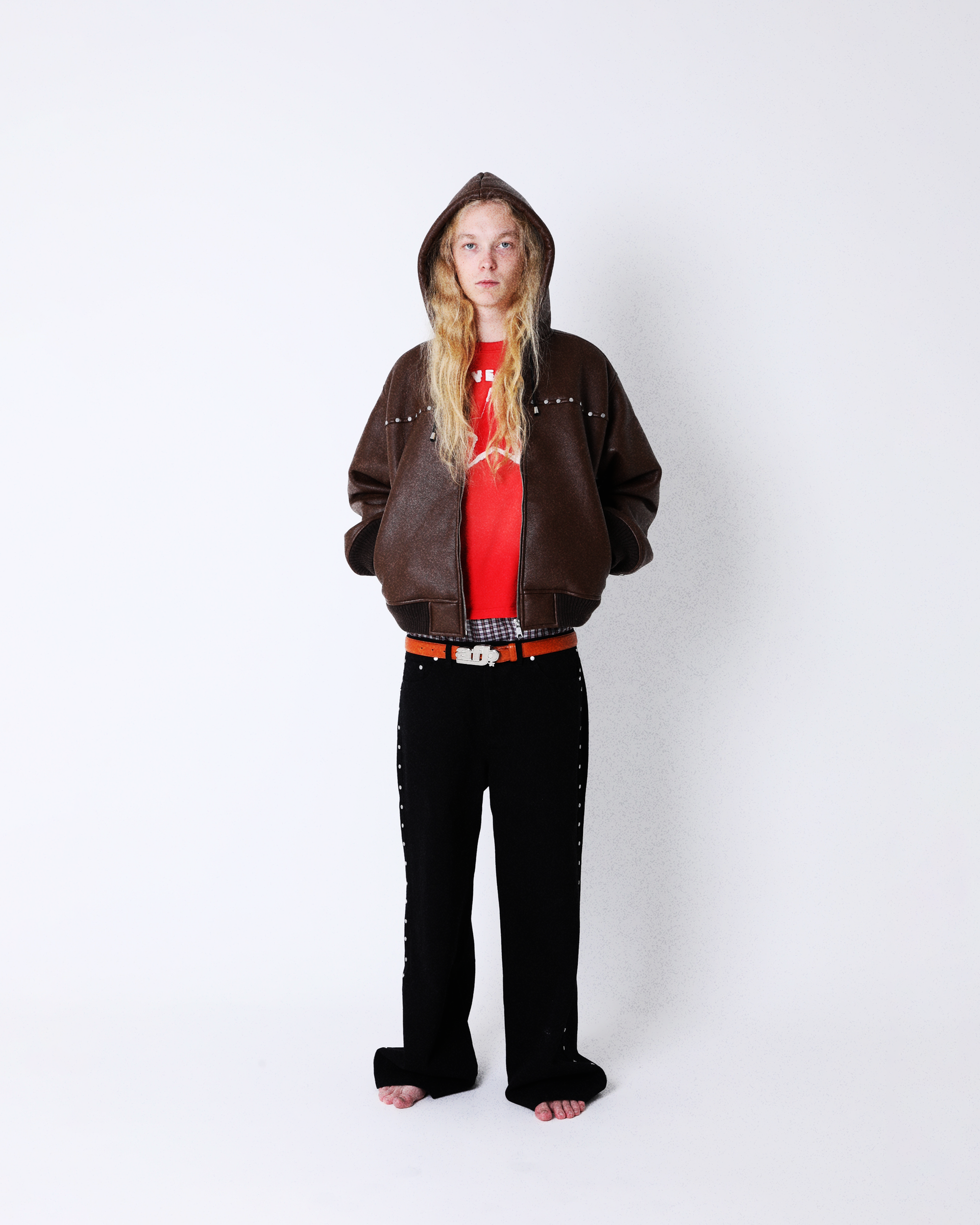 STUDDED HOODED BOMBER JACKET – AFB STUDDED HOODED BOMBER JACKET – AFB
