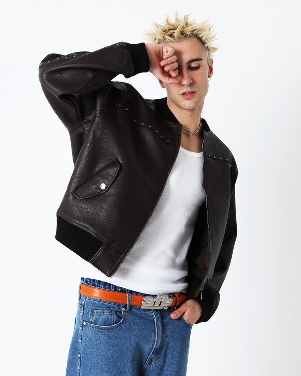 STUDDED BOMBER JACKET – AFB STUDDED BOMBER JACKET – AFB